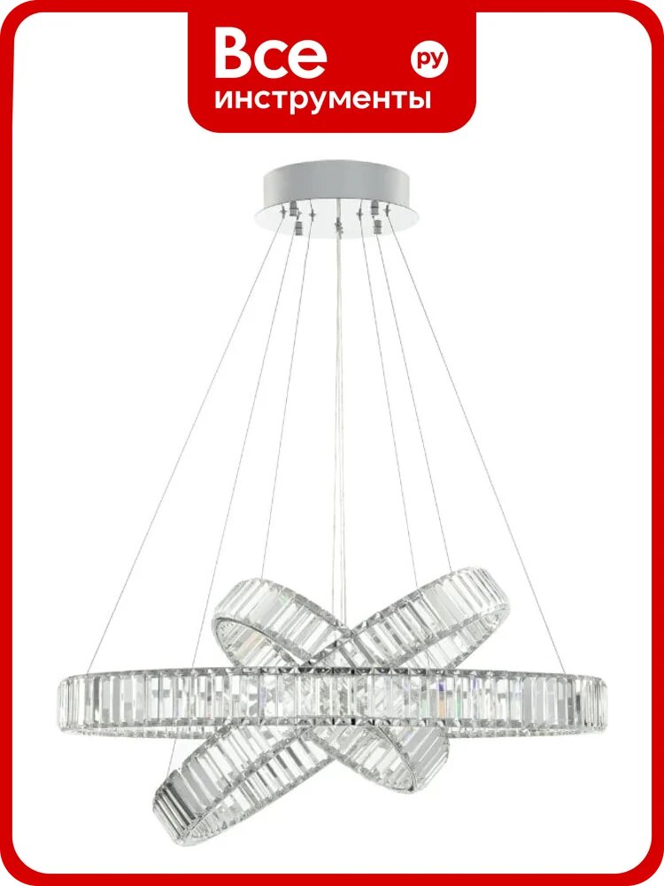 Люстра хрустальная Citilux Чезаре LED с пультом Хром CL338381