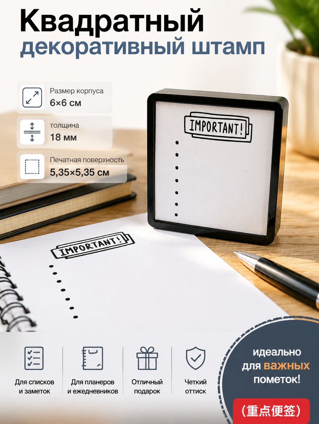 Квадратный декоративный штамп
