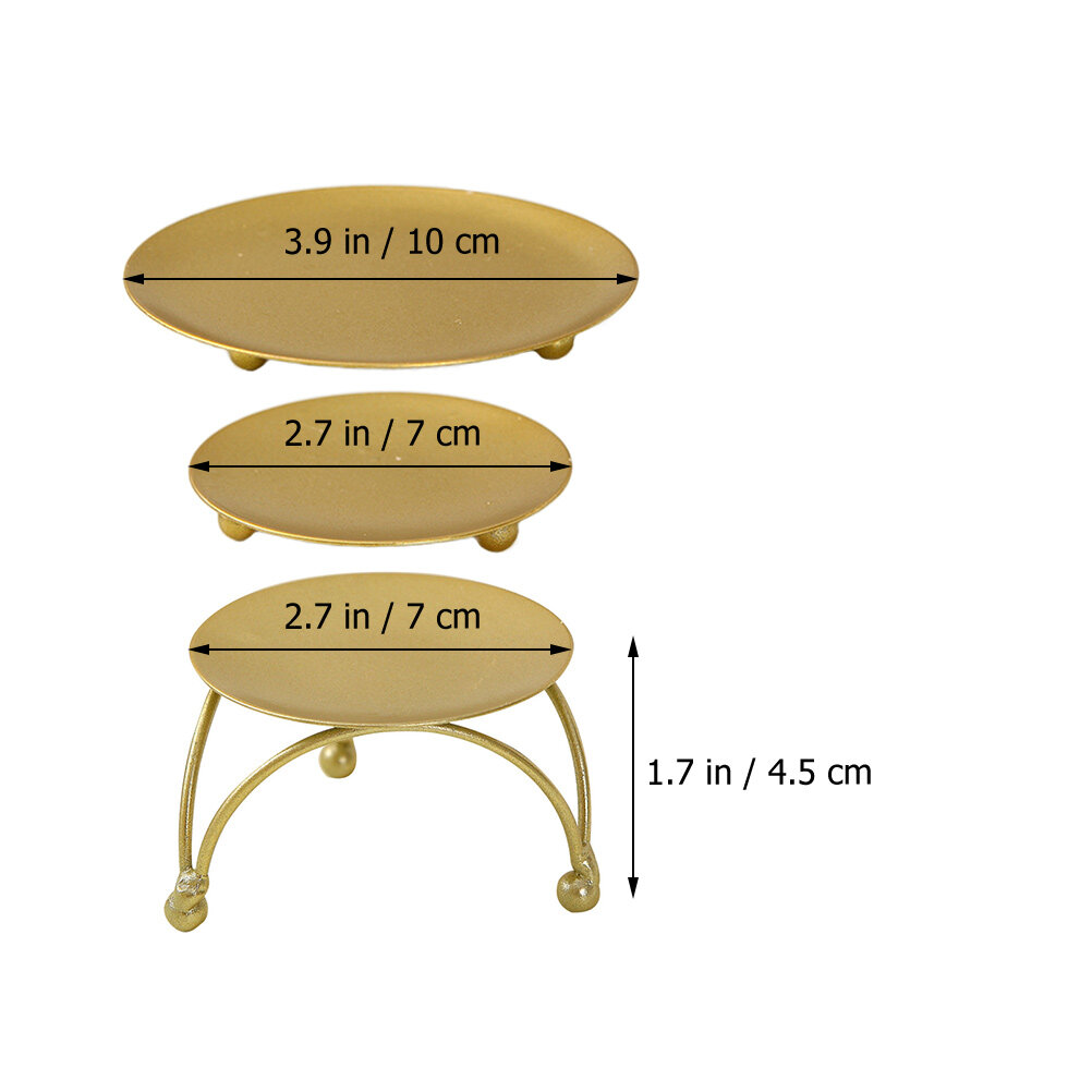 Подставка Для Свечей Из Металла Золотого Цвета 3 Штуки 10x10 Cm