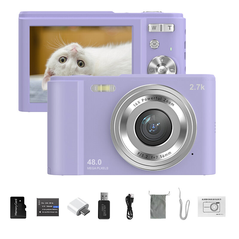 Цифровая камера SONGDIAN DC302L 48 Мп компактная, violet, 64G Internal Memory