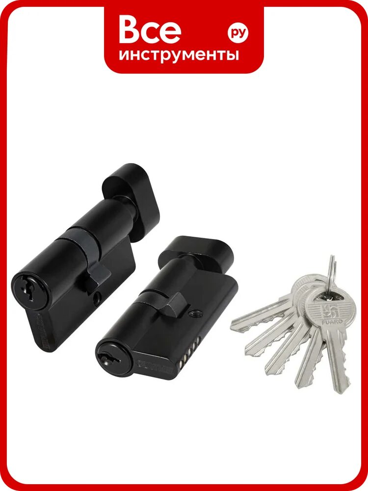 Цилиндровый механизм FUARO (100 ZM/70) 1000ZMKnob70(30+10+30) BL черный, 5 кл. с вертушкой 45439
