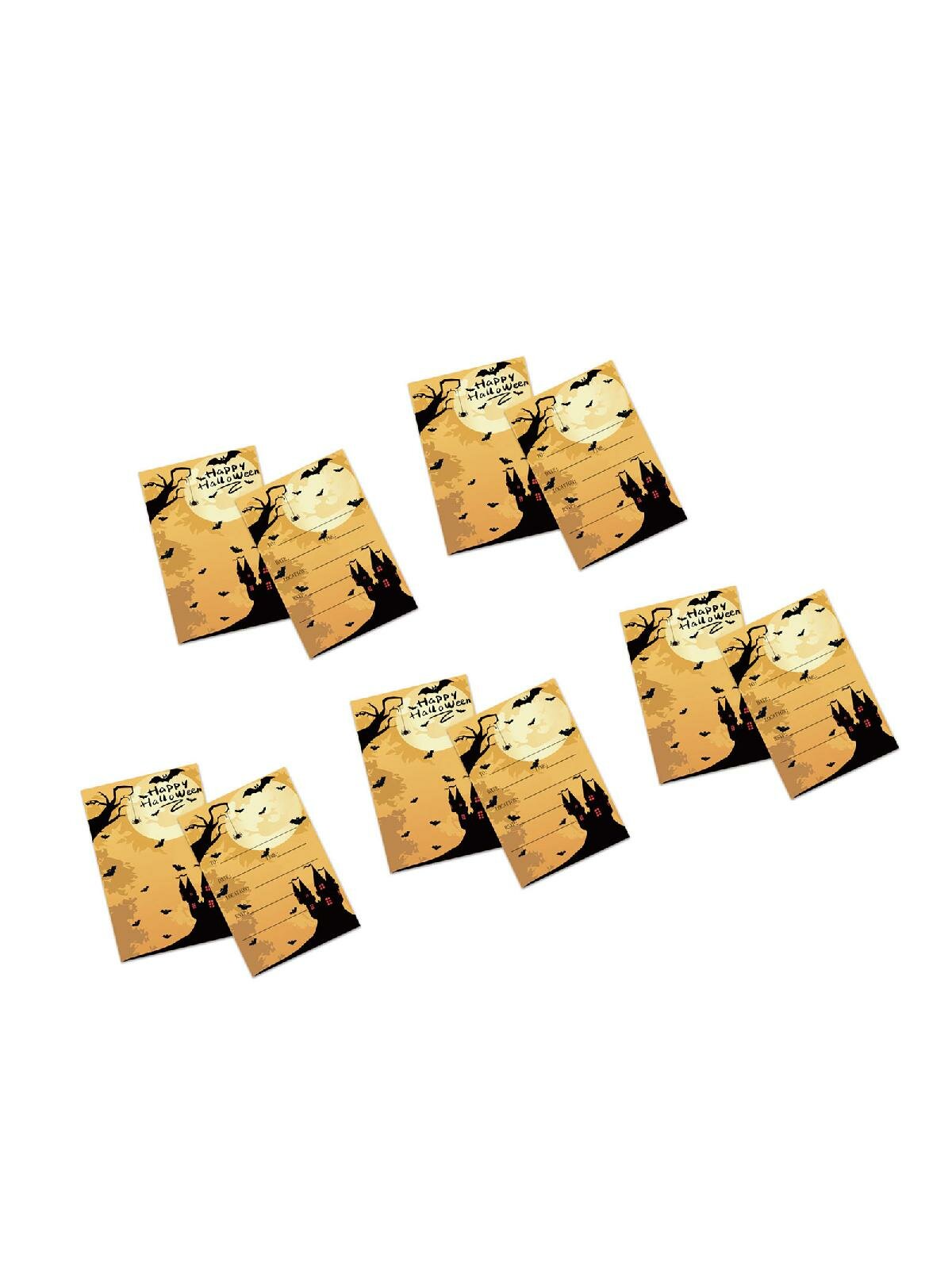 10шт Пригласительных открыток на Хэллоуин 4x5 дюймов