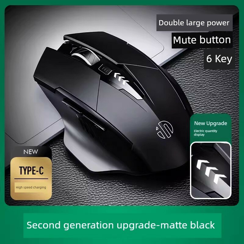 Беспроводная мышь Inphic PM6, Bluetooth, три режима подключения, перезаряжаемая, бесшумная, для офиса, игр,