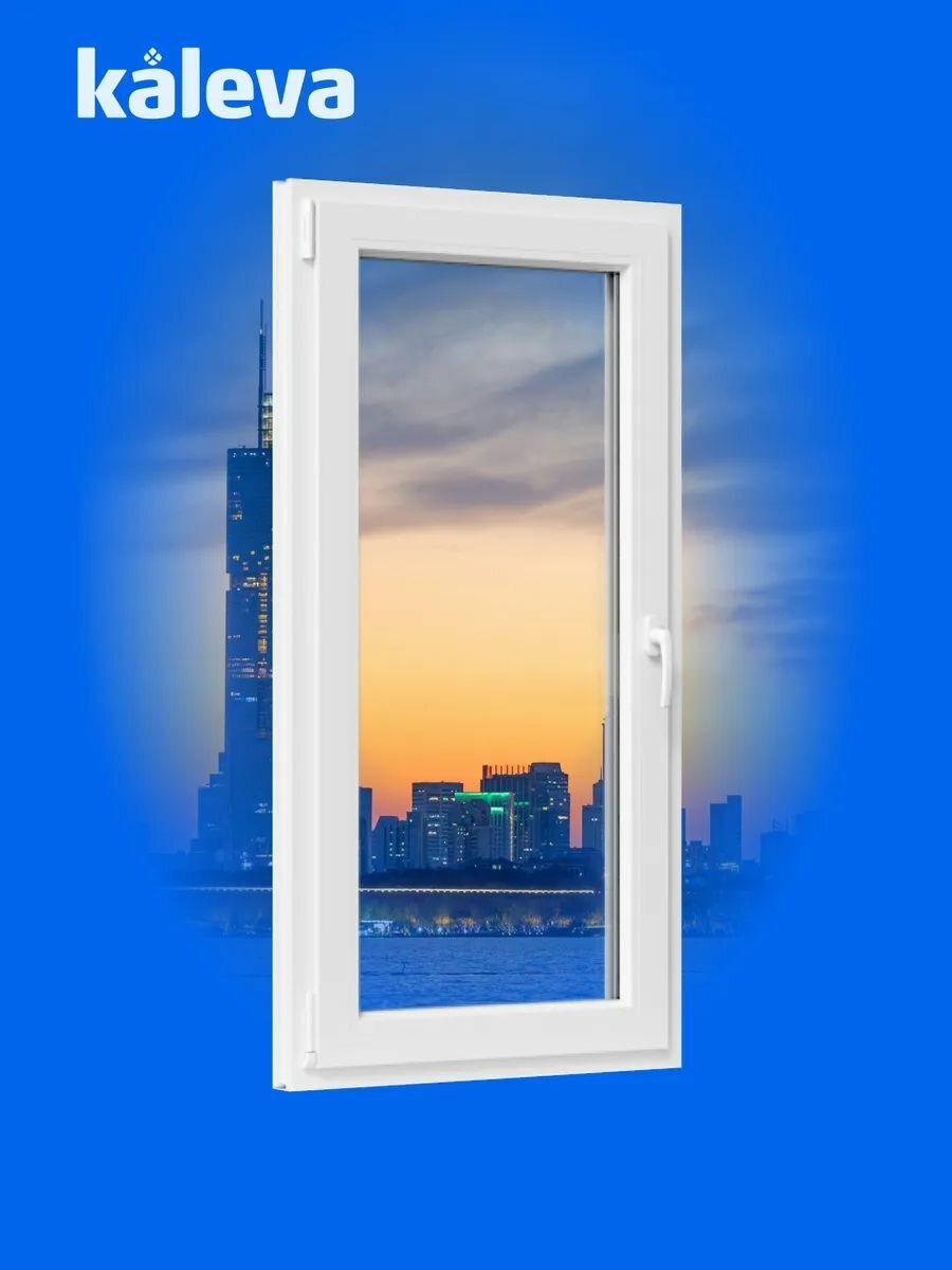 Пластиковое окно Калева 122х54 см одностворчатое поворотно-откидное левое двухкамерное с энергосберегающим напылением