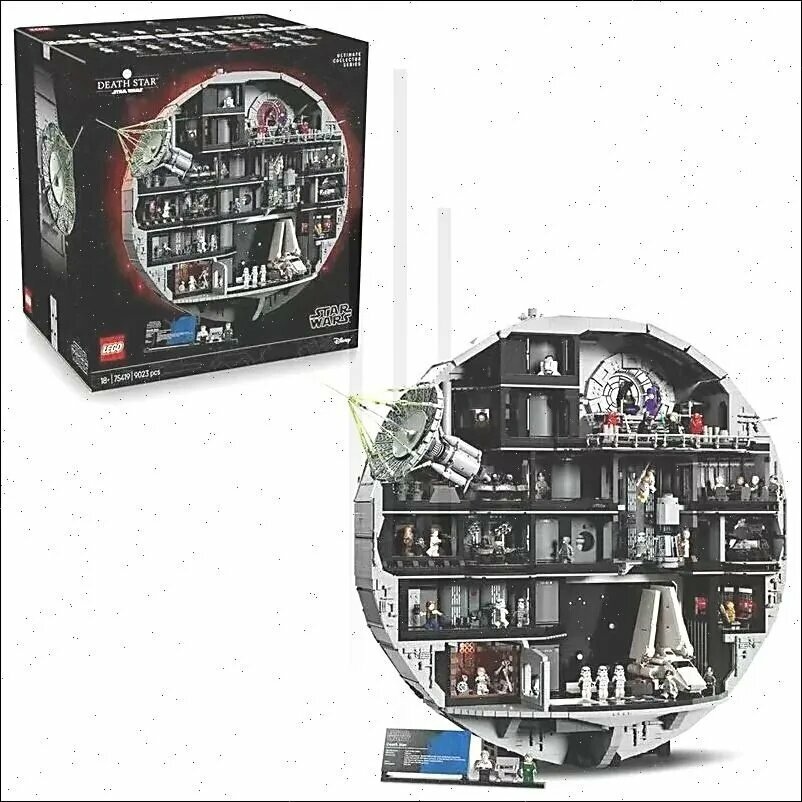 Конструктор 75419 Star Wars UCS Death Star, 9023 Деталей, Коллекционная Модель для Взрослых 18+, Подарок Фанатам Звездных Войн, Самая Большая Модель Смертельной Звезды
