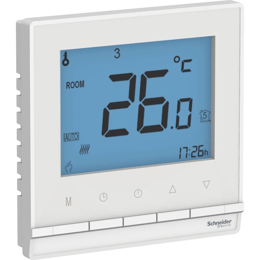 Терморегулятор с датчиком Systeme Electric AtlasDesign Белый от +5 до +35C, 16A ATN000138, 2,5 м, из пластика