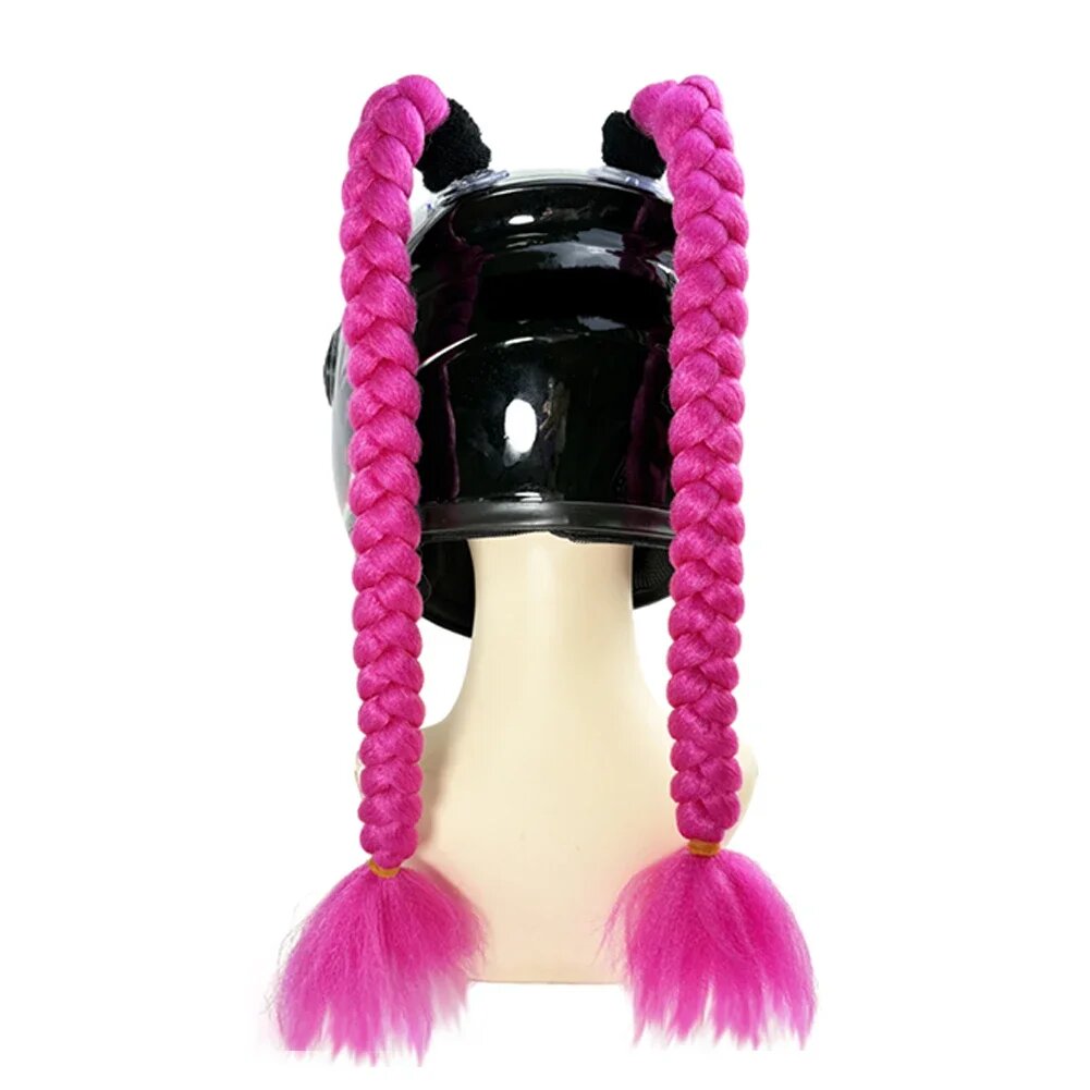 2 шт, косы для мотоциклетного шлема, женские декоративные косы, парик, уши, аксессуары Розовый, 05