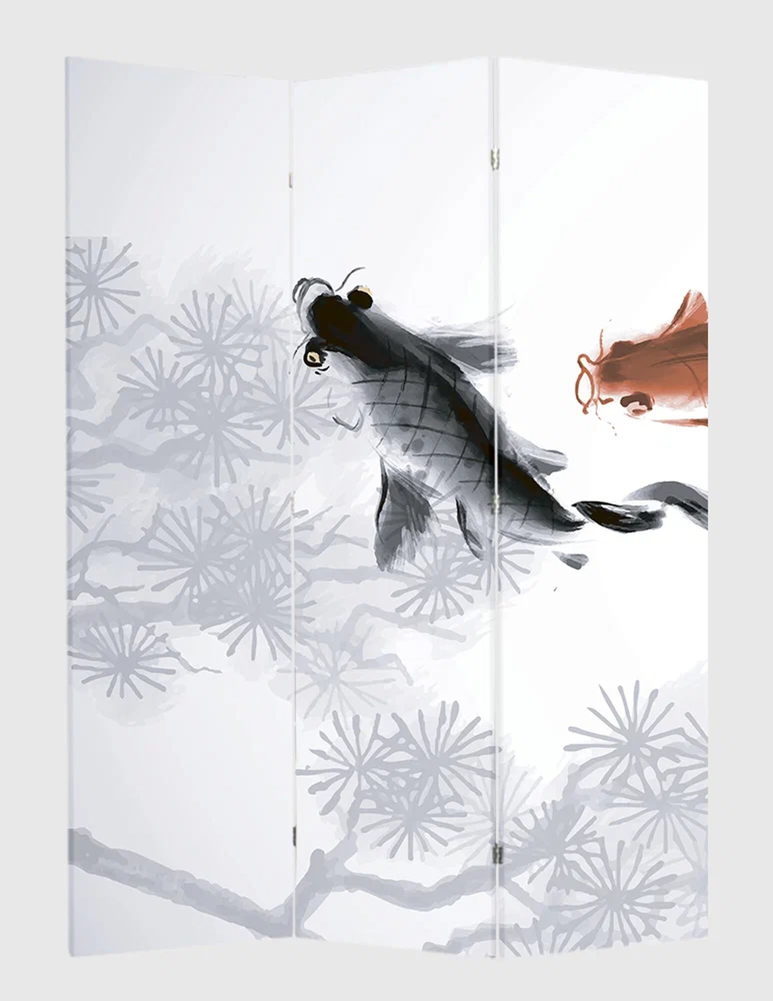 Ширма перегородка для зонирования «СКТ Рыбки Суми» - 3б, размер 180х135/45 см