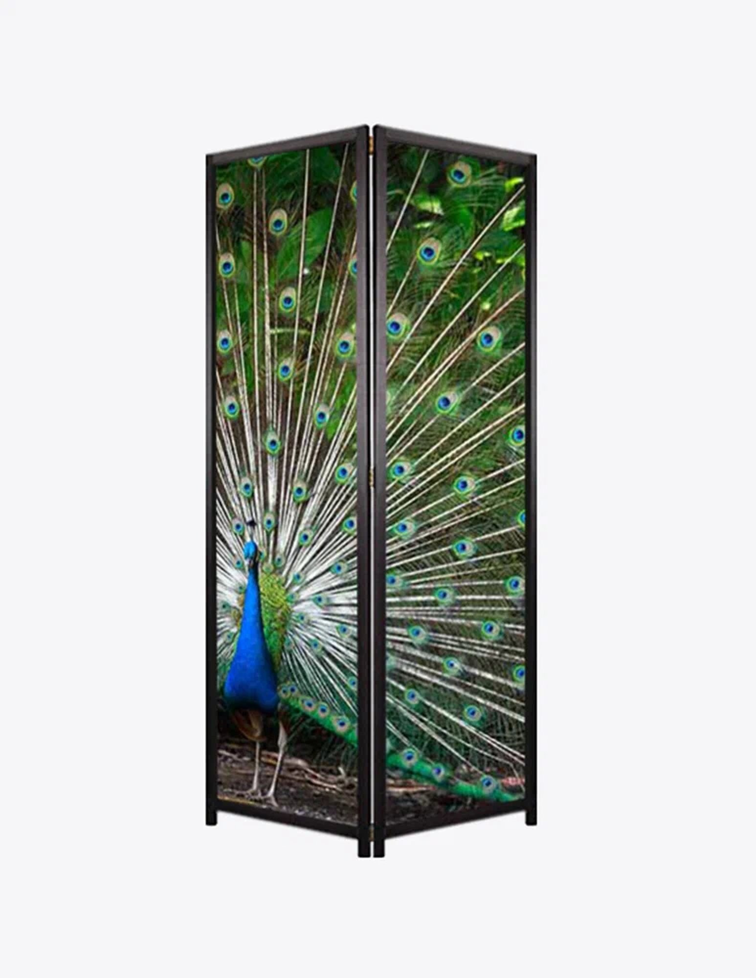 Ширма перегородка для зонирования «Павлин» - 2, размер 180х100/50 см