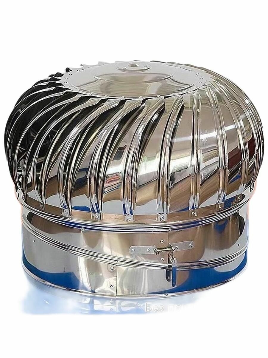 GEALFIS Турбодефлектор ротационный TD-250N, нержавеющая сталь, энергонезависимый, для кровли и вентиляции, диаметр 250мм, 1 шт