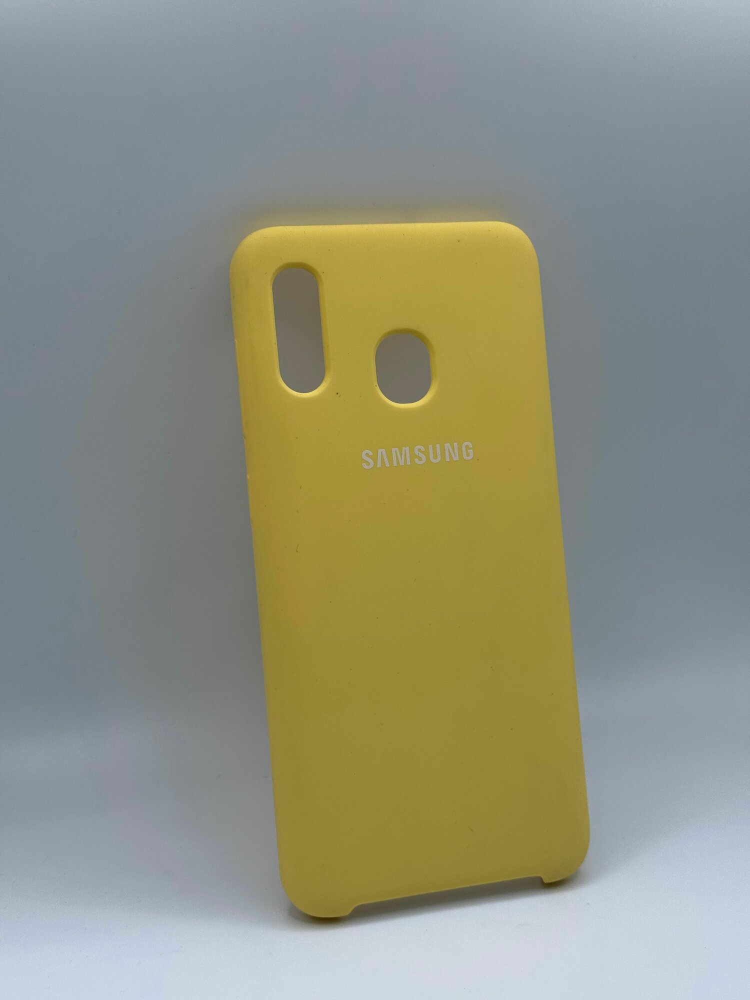 Чехол силиконовый под ориг для Samsung Galaxy A20/A30 желтый