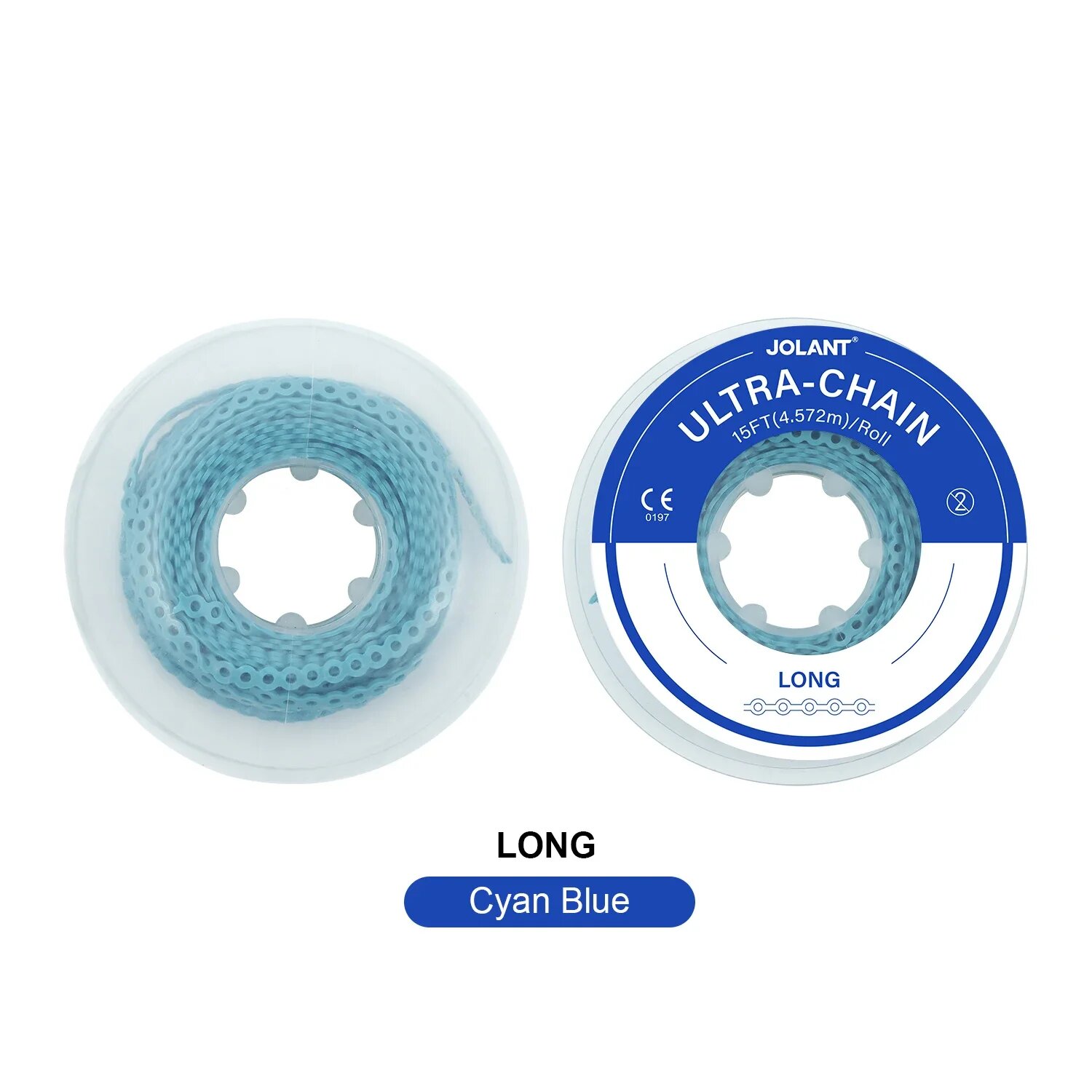 Ортодонтическая цепь JOLANT Ultra-Chain, Cyan Blue, Long-No.07