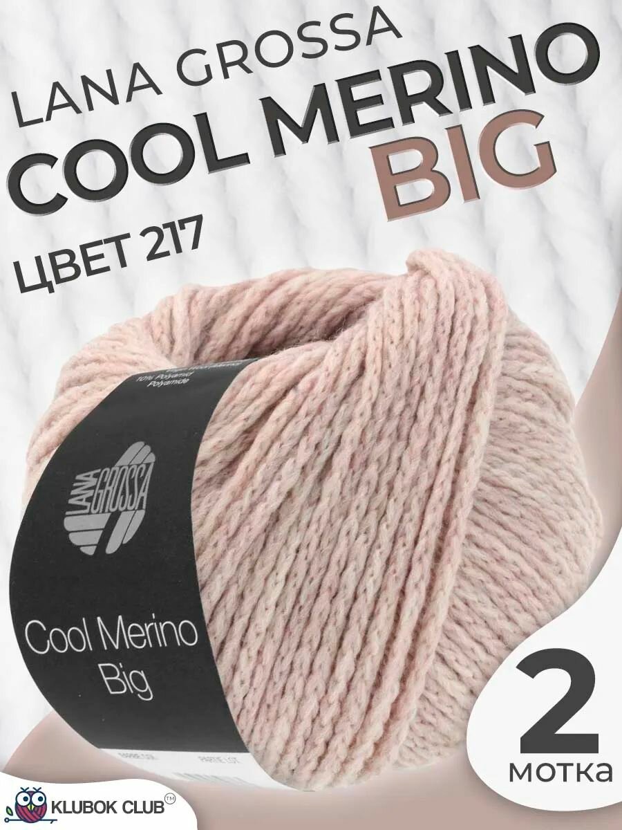 Пряжа для вязания Lana Grossa Cool Merino Big шнурок, цвет 217, 2 мотка
