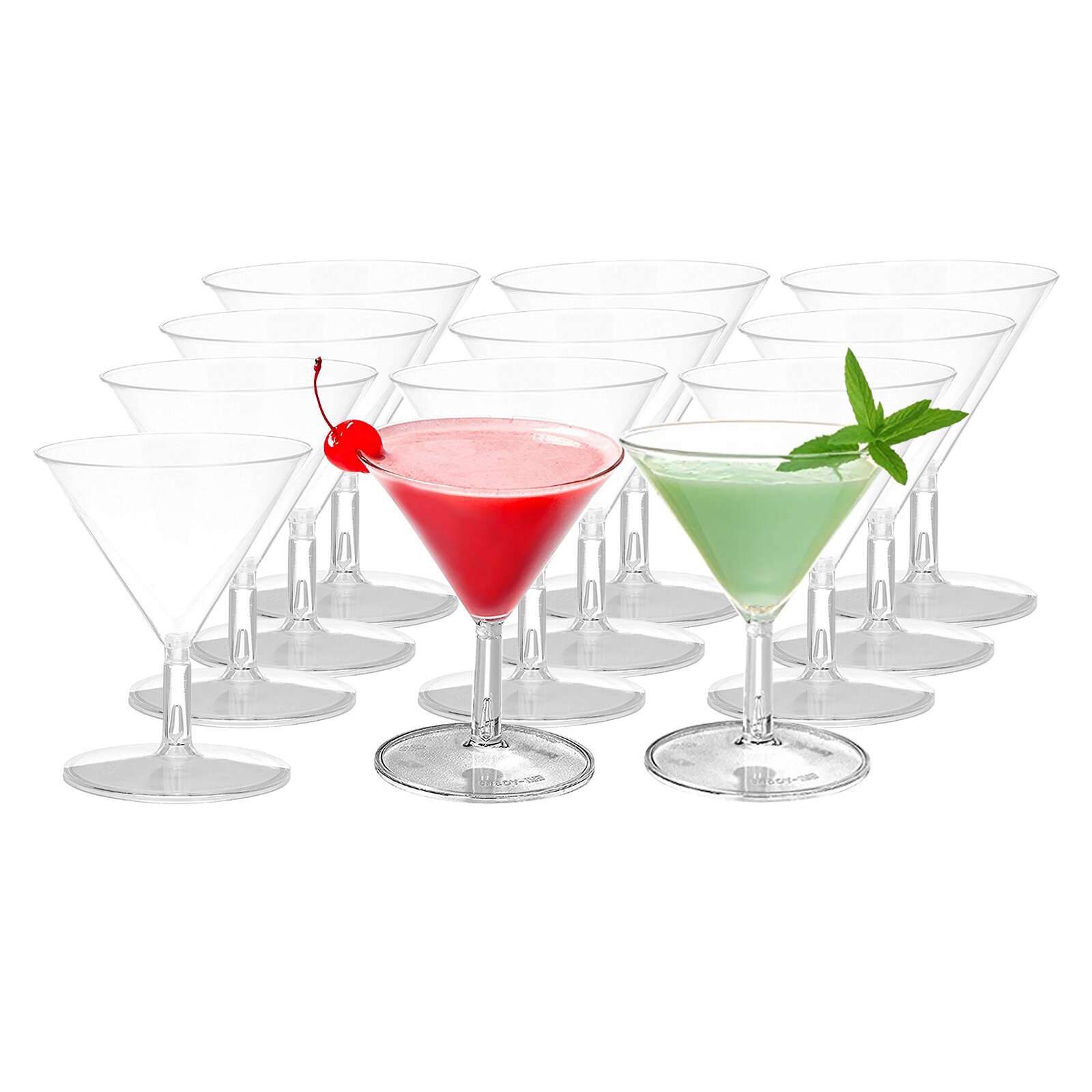 12 шт. Пластиковые бокалы для мартини 2 унции Прозрачные пластиковые стаканы Одноразовая посуда Бокалы для мартини на свадьбу, вечеринку, день рождения, Рождество, юбилей