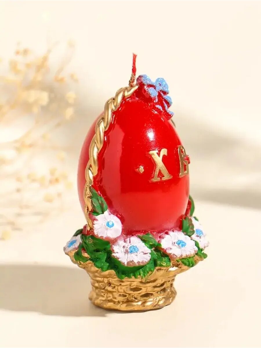 Пасхальное яйцо в корзинке для декора