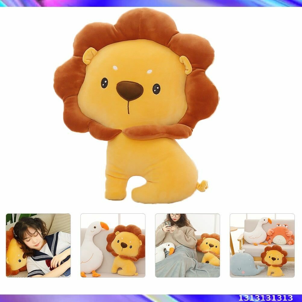 Эксклюзивная мягкая игрушка лев для декора и игр, коричневого цвета, размер 45 на 36 см