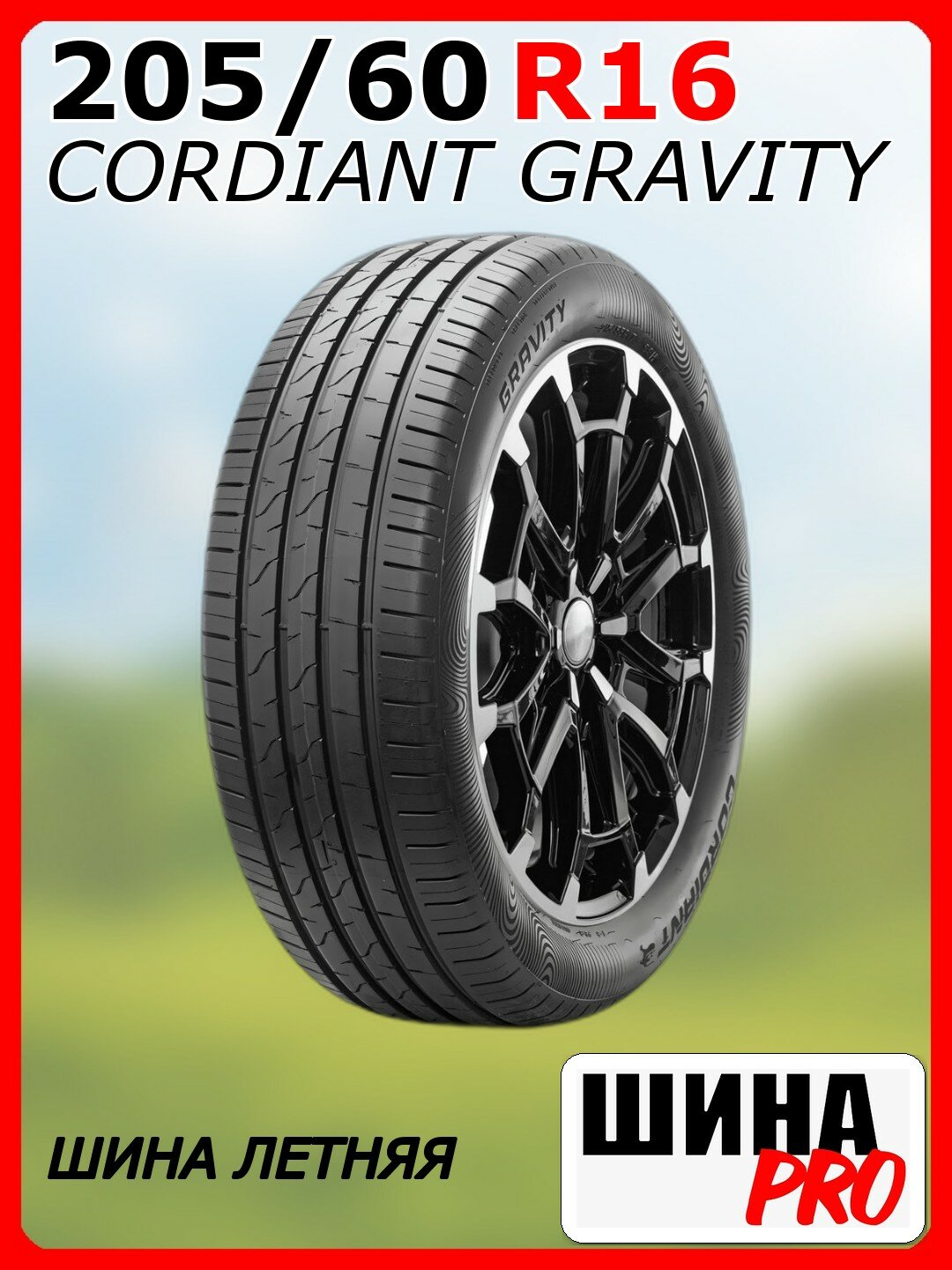 Шина летняя CORDIANT 205/60/16 H 96 GRAVITY для легковых автомобилей 1550000080