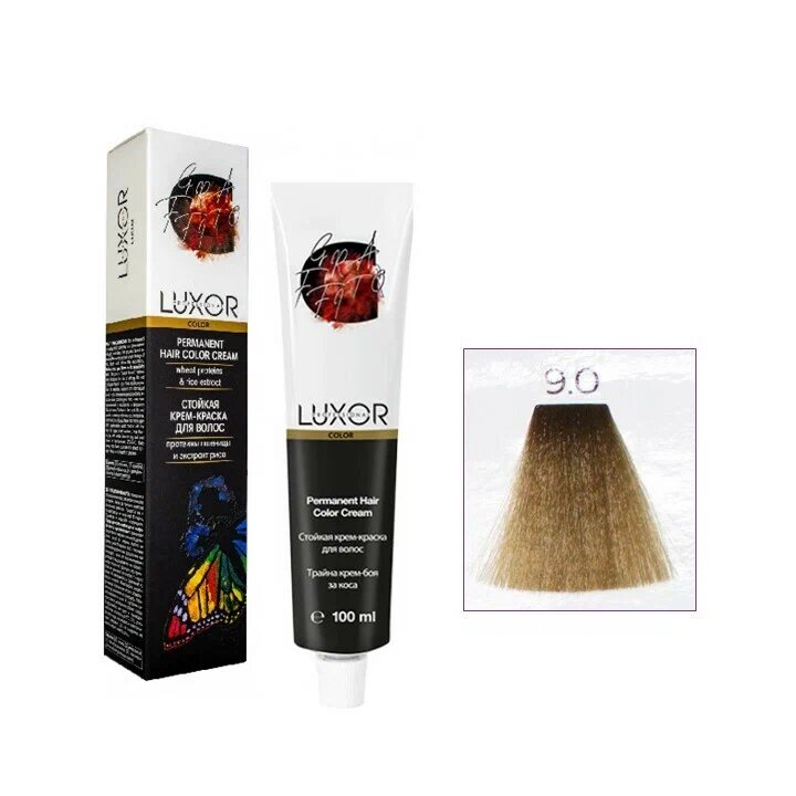 9.0 Стойкая крем-краска для волос LUXOR Professional Graffito Очень светлый блондин натуральный, 100 мл