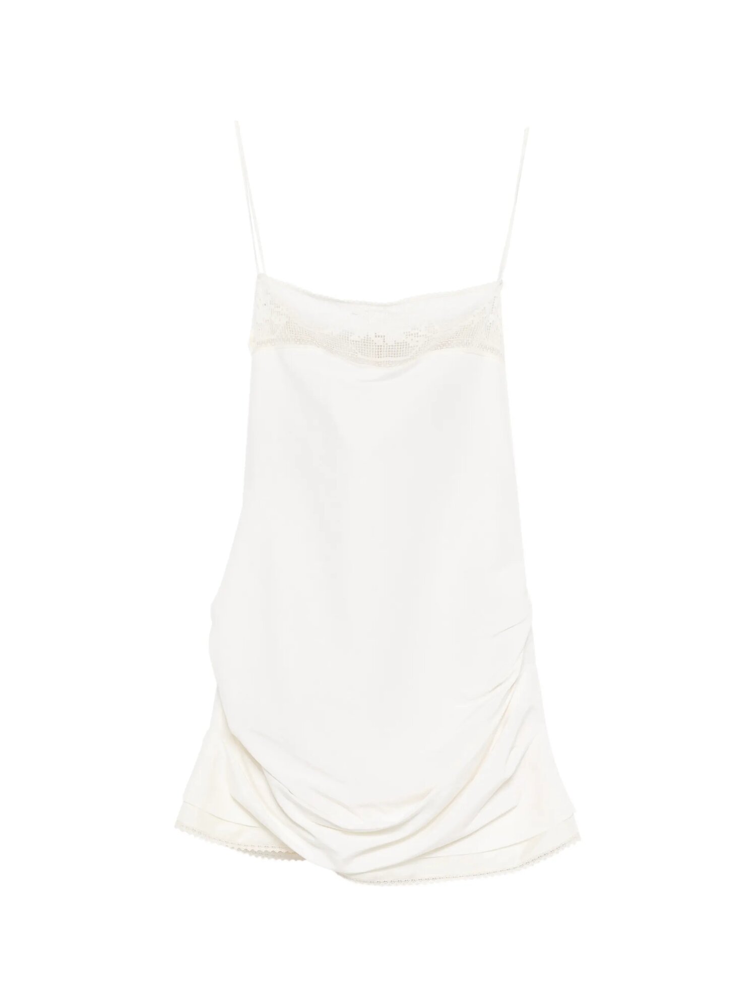 Платье Lace-trim gathered mini dress