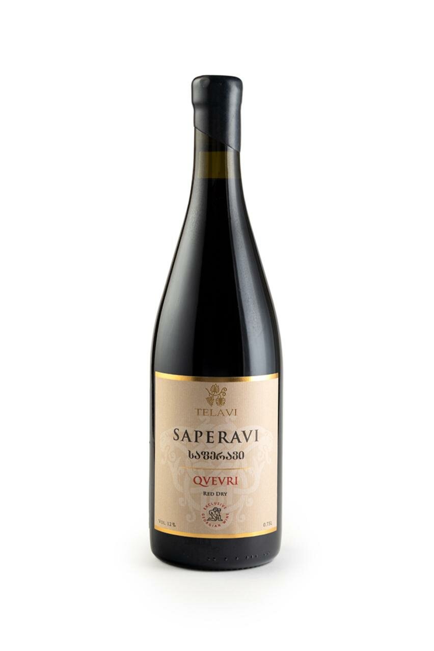 Вино Телави Саперави Квеври, красное, сухое, 0.75л