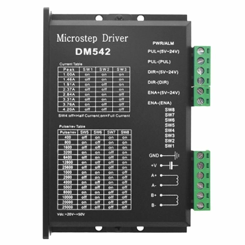 Драйвер шагового двигателя, цифровая плата драйвера DM542 для Nema 17, 23 и т. д.