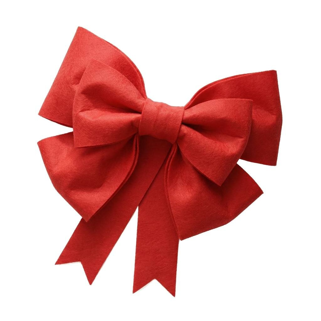 Большой тканевый бантик, красный - M