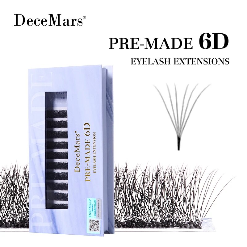 Nакладные ресницы DeceMars 6D D изгиб 8-15mm MIX