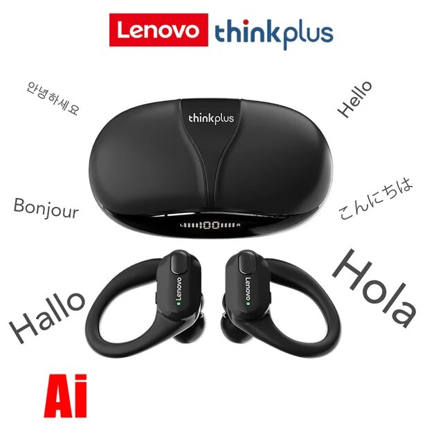 Спортивные беспроводные наушники Lenovo XT80 оснащены микрофоном, кнопочным управлением, светодиодным индикатором заряда батареи, стереозвуком HiFi и поддержкой перевода с помощью ИИ в приложениях.