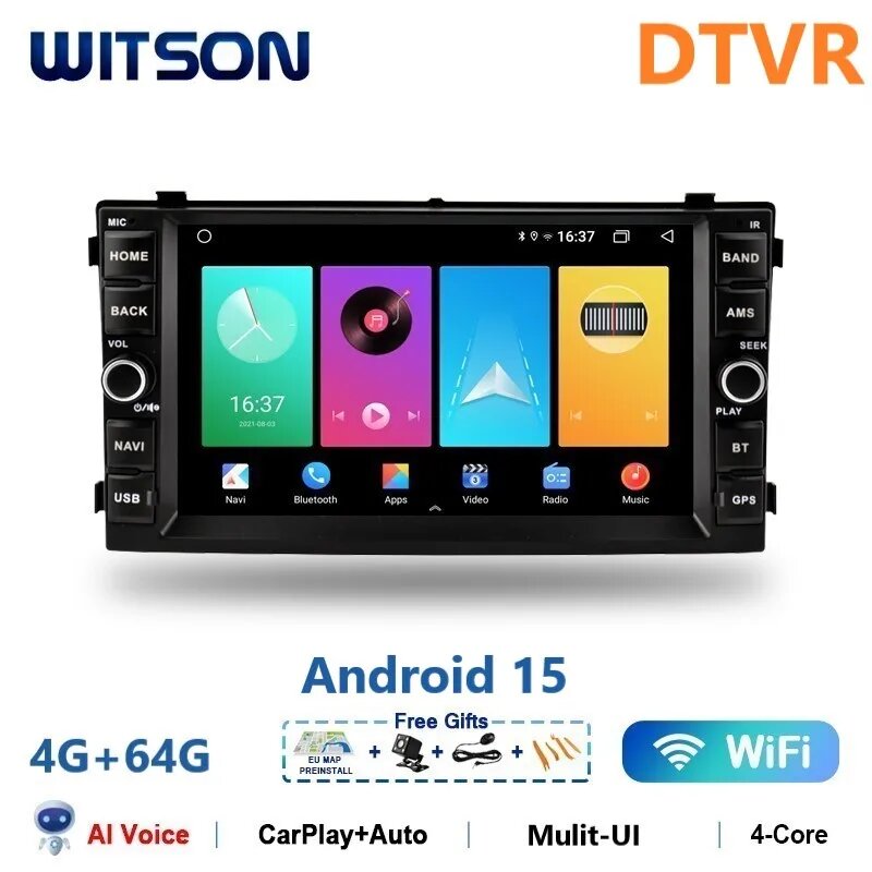 WITSON Android 15 Автомагнитола 7" Carplay DTVR 4G64G