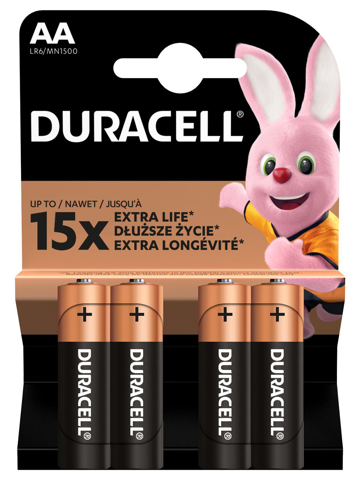 Батарейки АА Duracell Basic LR06 MN1500 пальчиковые блистер 4 шт