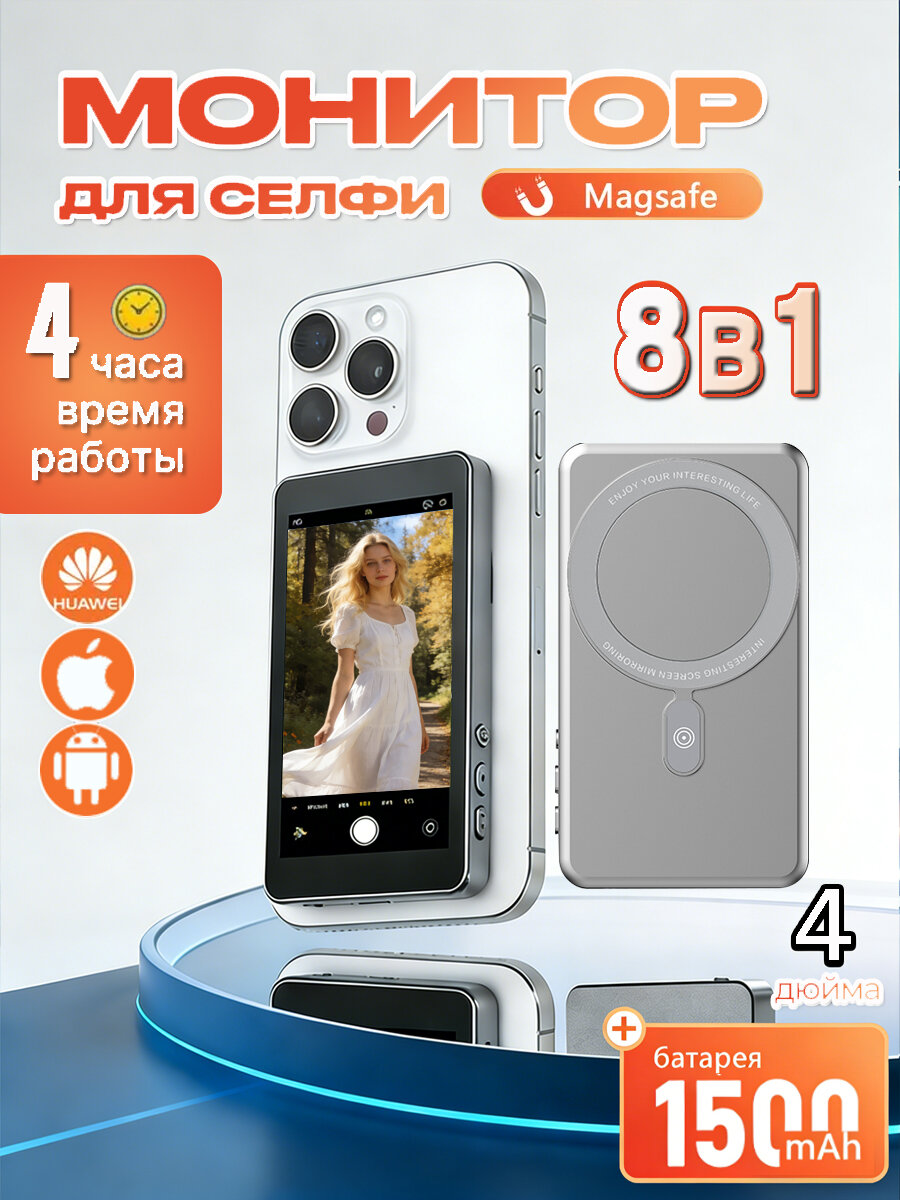 Монитор для селфи, беспроводное магнитное подключение экрана , MagSafe, Селфи-Монитор