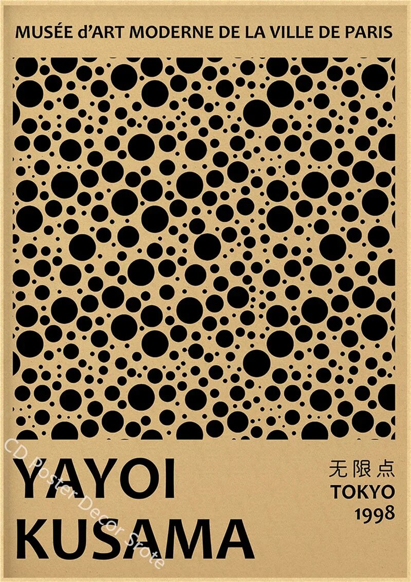 Плакат Yayoi Kusama Точки, бежевый, A3 16.5x11.8 дюймов