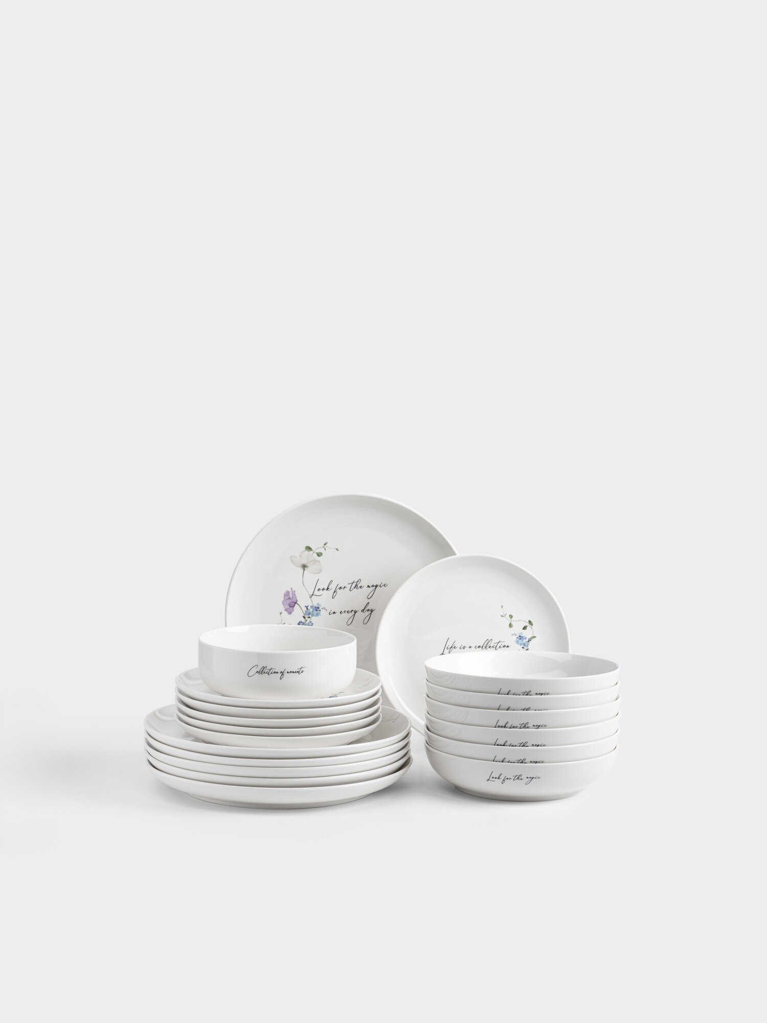 Сервиз обеденный, 6 перс, 19 пр, фарфор N, белый, Полевые цветы, Cowslip, Kuchenland