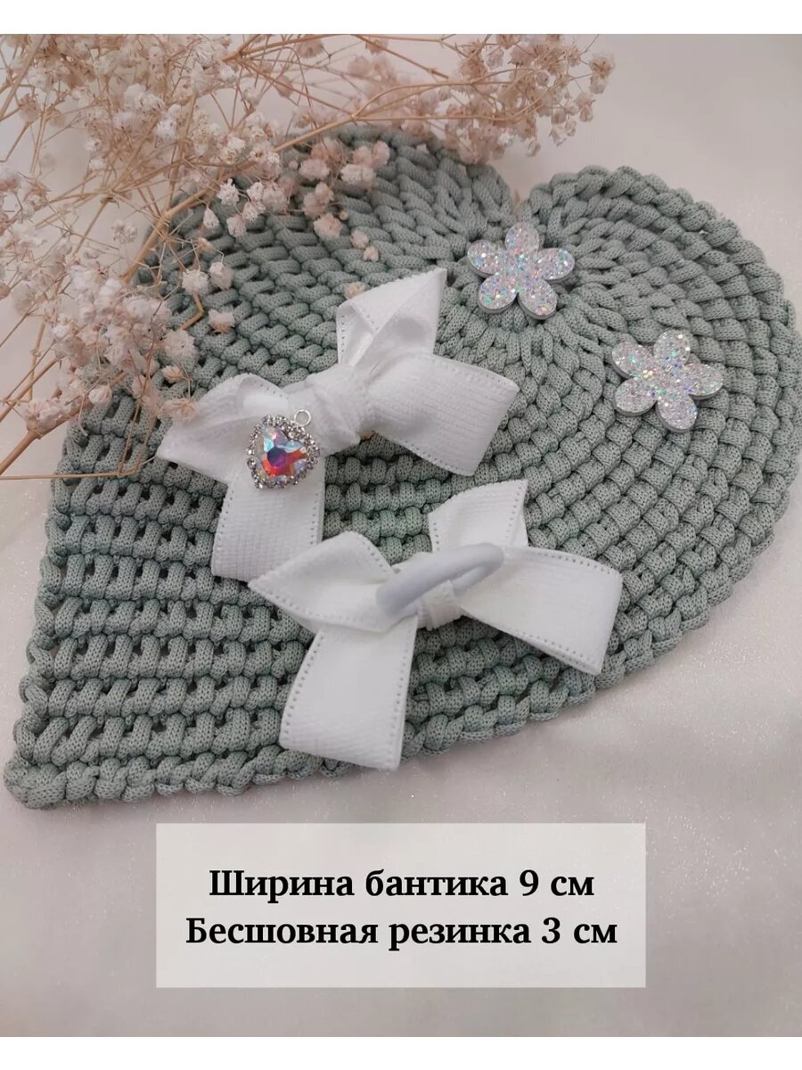 Бантики для волос от Арт и Дизайн, вельветовые, с подвеской, на резинке, 2 шт — фото 1
