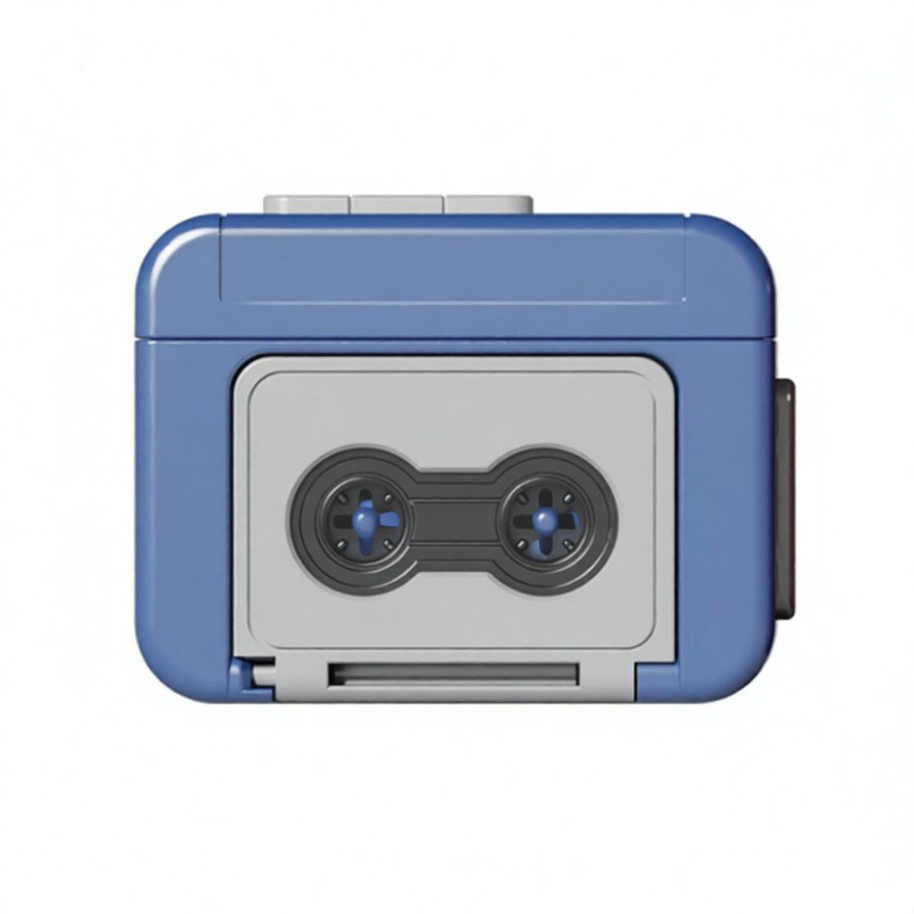 Ключница-магнитофон Мини Ретро для записи и воспроизведения музыки, материал ABS, цвет синий/красный (по выбору), размер 5.5*2.2*4.1, 1 шт.