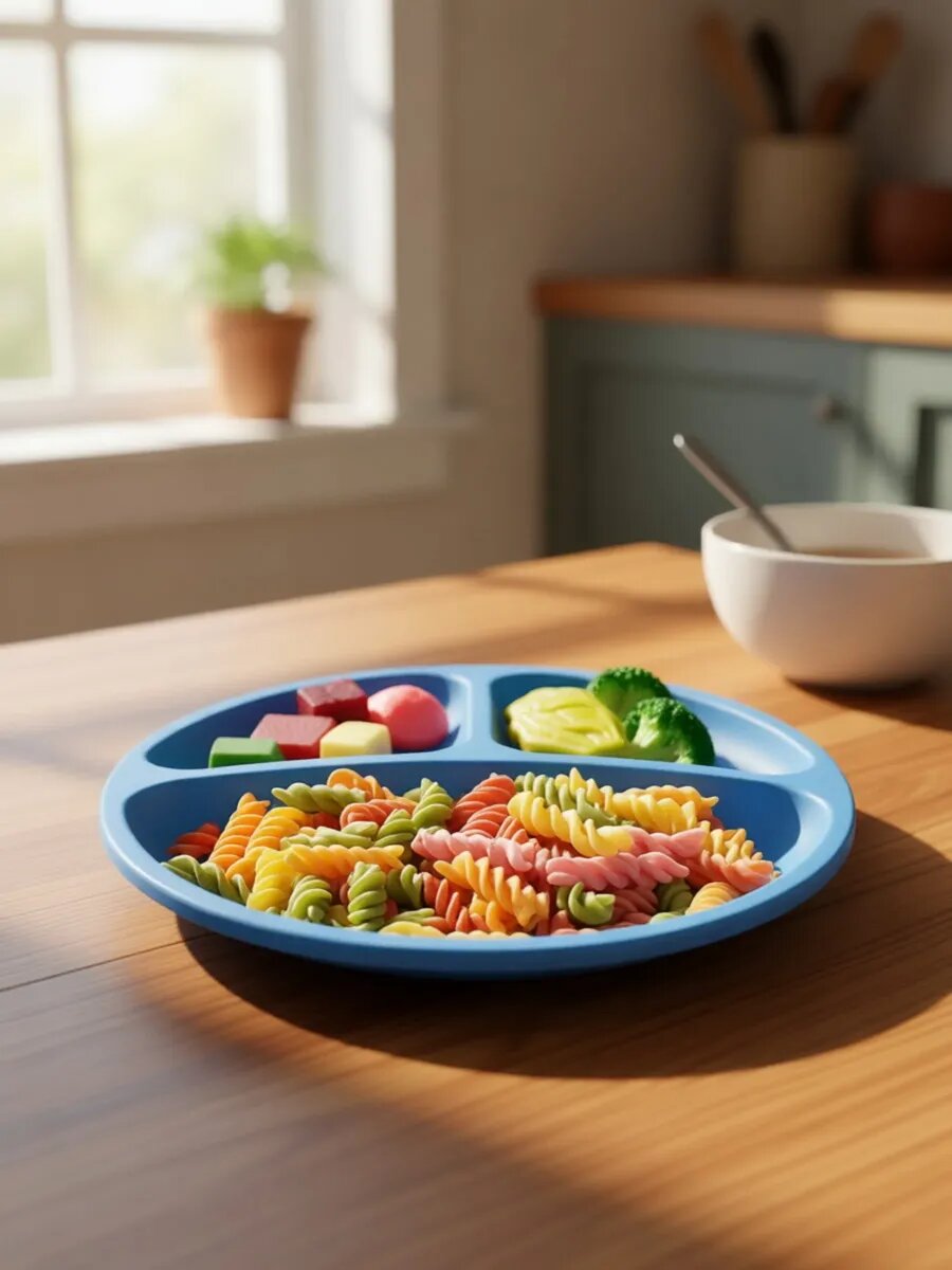 Детская тарелка секционная на присоске из силикона