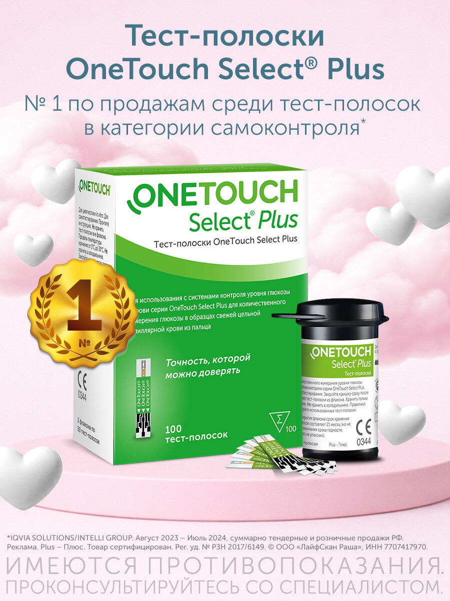 Тест-полоски OneTouch Select Plus №100