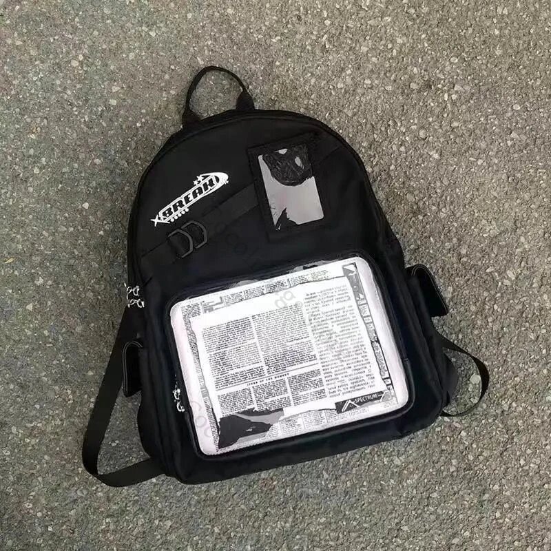 Ita Bag Рюкзак Повседневные рюкзаки Женщина Мужчины Дорожная сумка большой вместимости с прозрачным карманом Itabag Ita Рюкзак Подарок