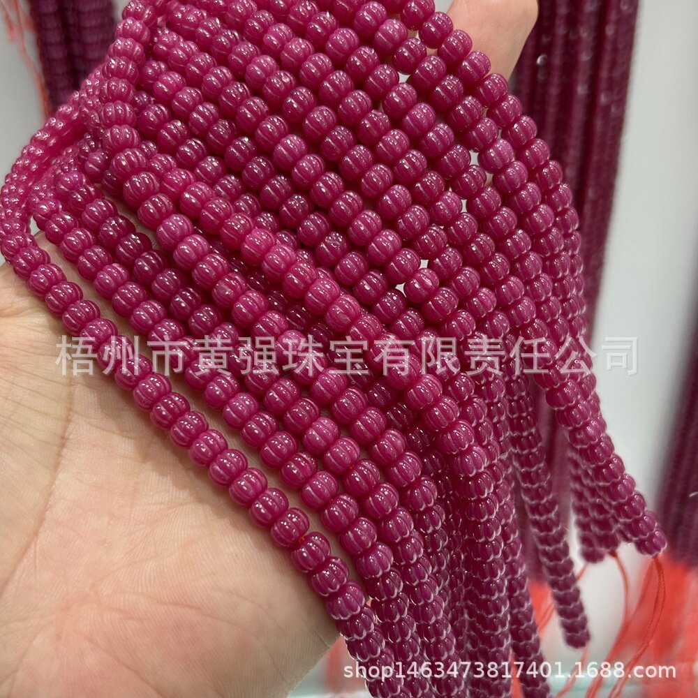 Лабораторно выращенные полупрозрачные рубиновые граненые бусины 3 мм, 3,5 мм, 4-6 мм, бусины в форме тыквы, свободные бусины для браслета.