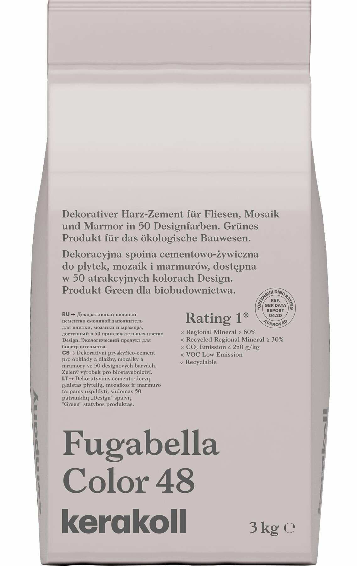 Затирка Kerakoll Fugabella Color, 48 (Серо-розовый) 3 кг.