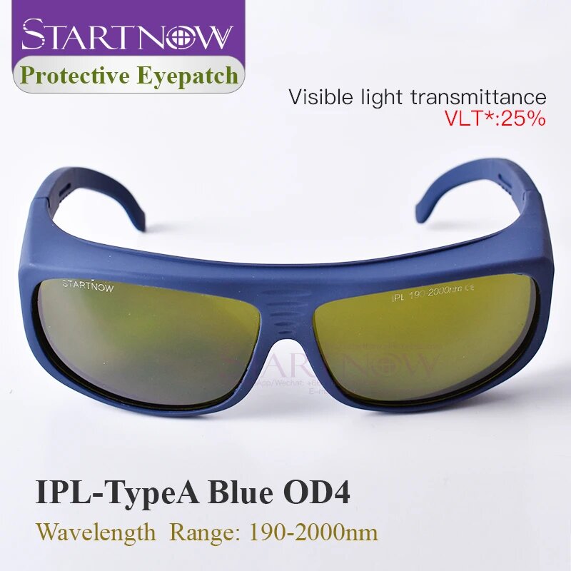 Защитные очки для IPL стартанов 190-2000 нм IPL-TypeA Blue OD4