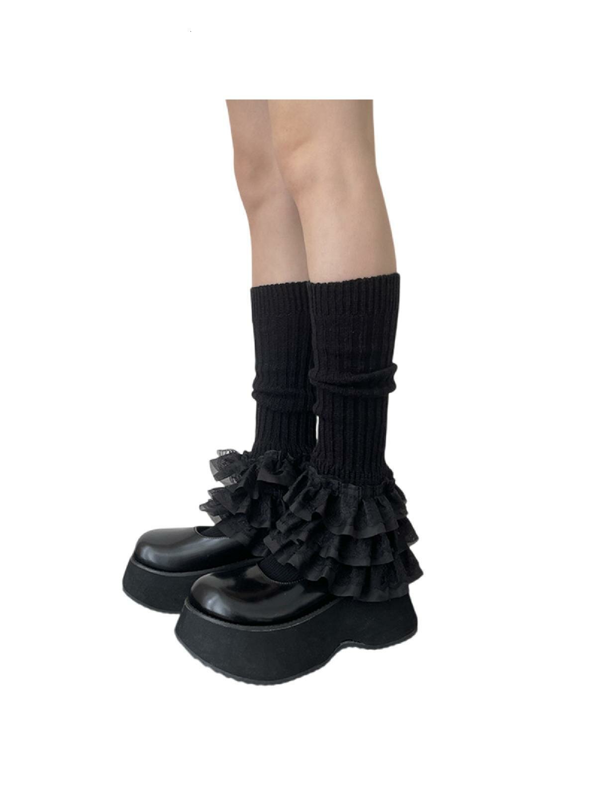 Вязаные гетры для женщин и девочек, Черный