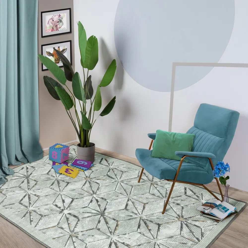 Ковер Лугано 160x200 см полиамид цвет серый