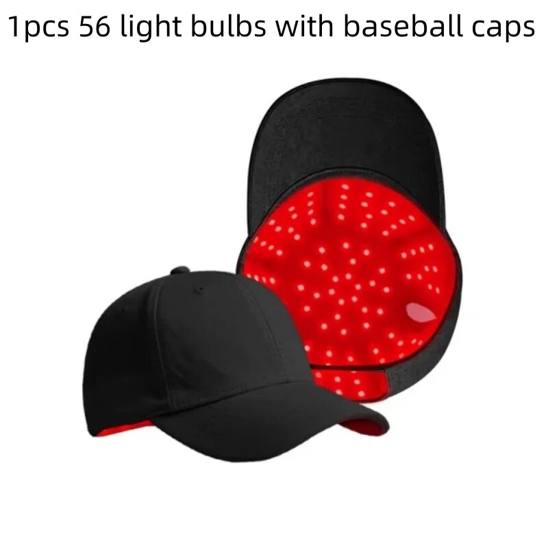 Красная светотерапевтическая кепка с LED-подсветкой 1pcs 56 light