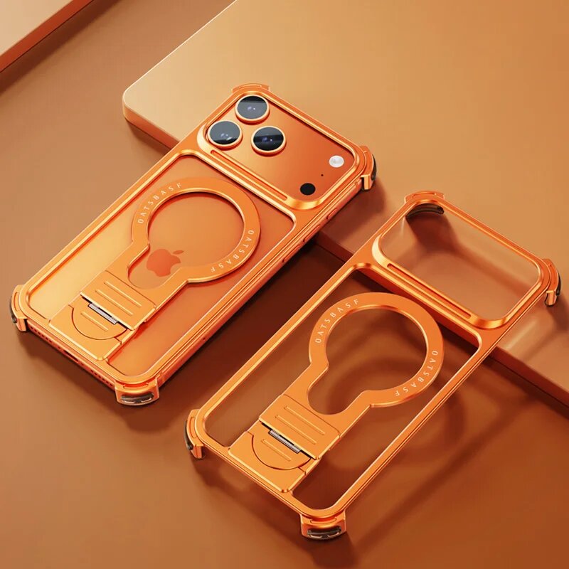 Металлический чехол Oatsbasf для iPhone 17 Pro Max с подставкой