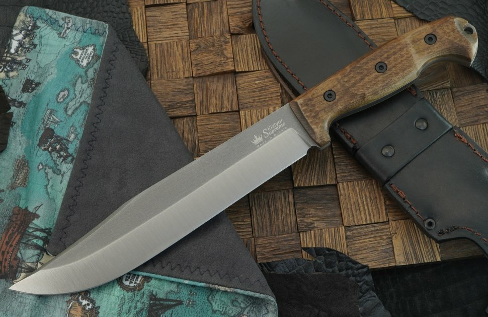 Нож- боуи Kizlyar Supreme Bastardo, сталь 420HC, SW, рукоять орех