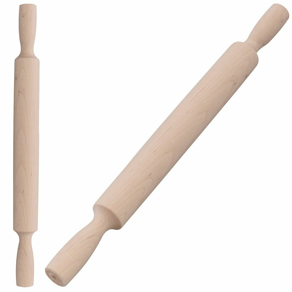 Скалка для теста деревянная 40 см, рабочей части 23.5 см, дерево (береза)