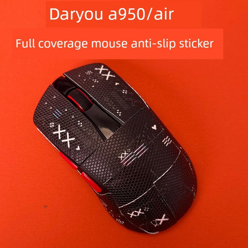 Dareu A950Air Наклейка для мыши с дизайном Черная коллекция принтов, полная защитная пленка для игровой мыши