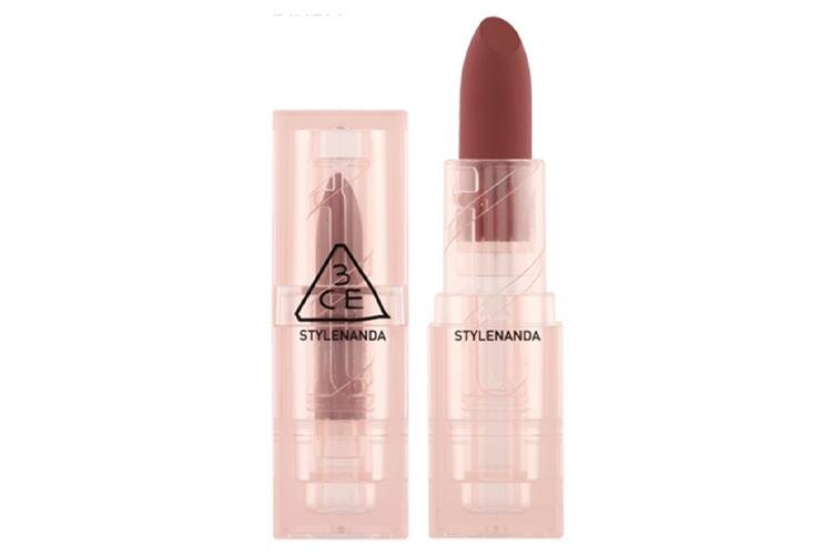 Помада женская 3CE Velvet Complexion, оттенок #CHILL MOVE, матовая, акриловая прозрачная упаковка, 3.5г