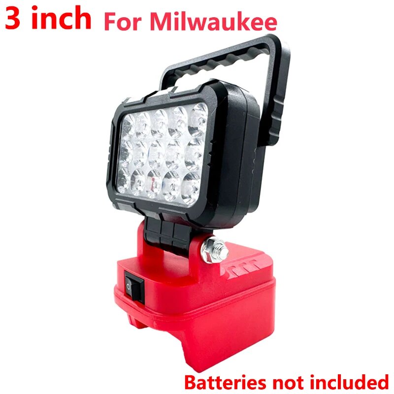 Светодиодный рабочий фонарь для литий-ионного аккумулятора Milwaukee 18 В с двумя портами USB Яркая портативная лампа для регулировки ремонта 3 дюйма